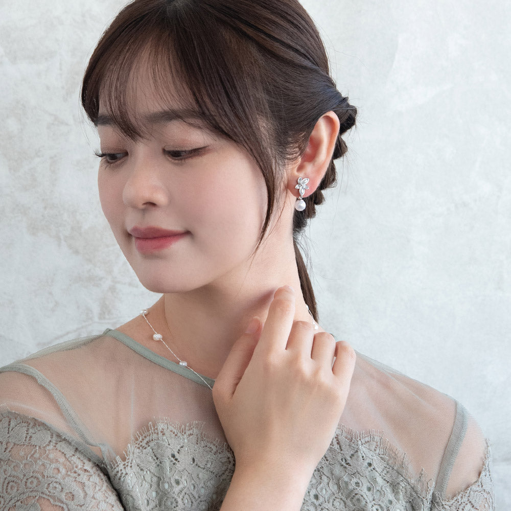 Marquise Ornate Pearl Drop Clip Ons