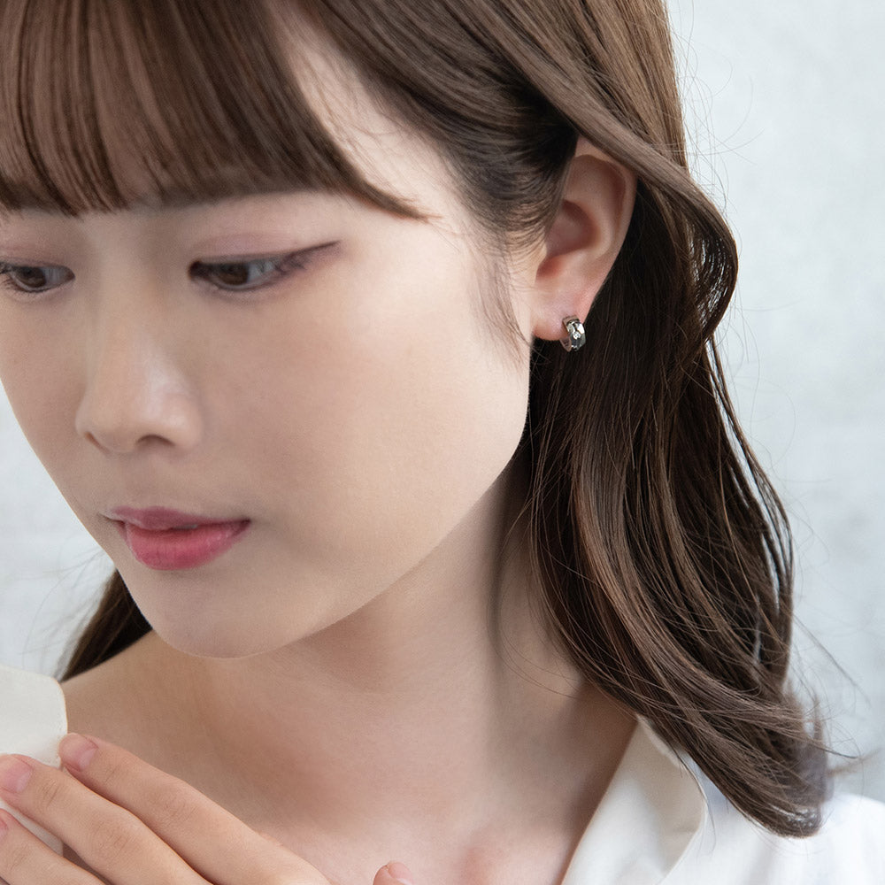 Center Stone Huggie Earrings