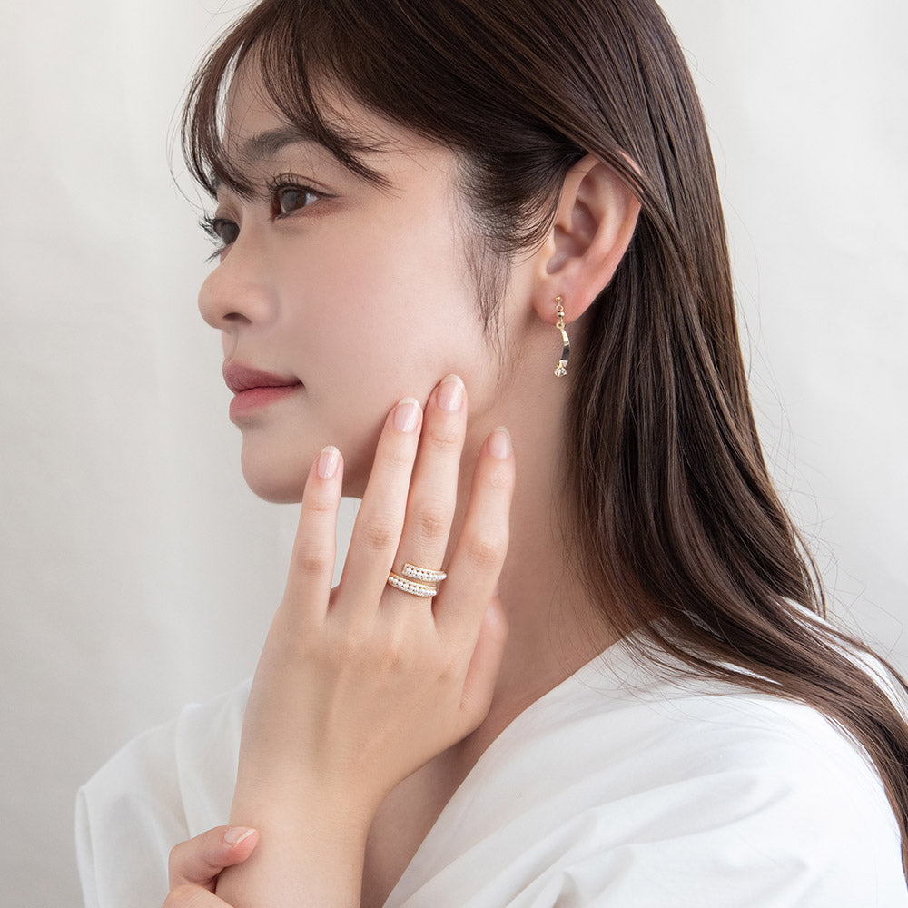 Pearl and Stone Wrap Ring