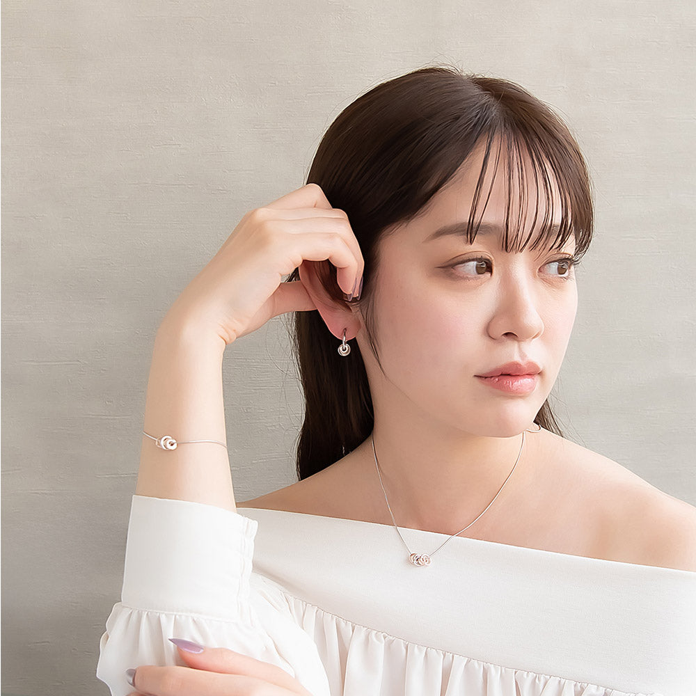 Swirl Bead Hoop Earrings