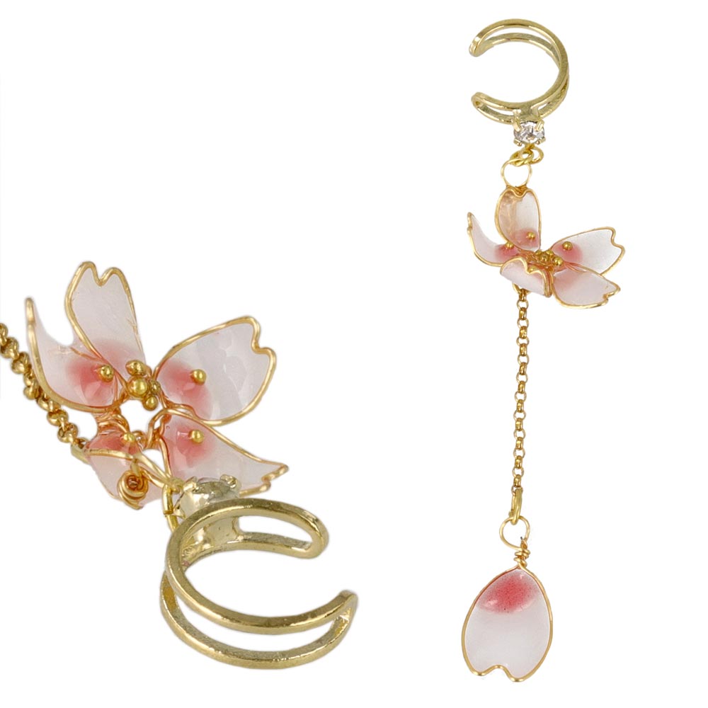 Sakura Linear Drop Ear Cuff