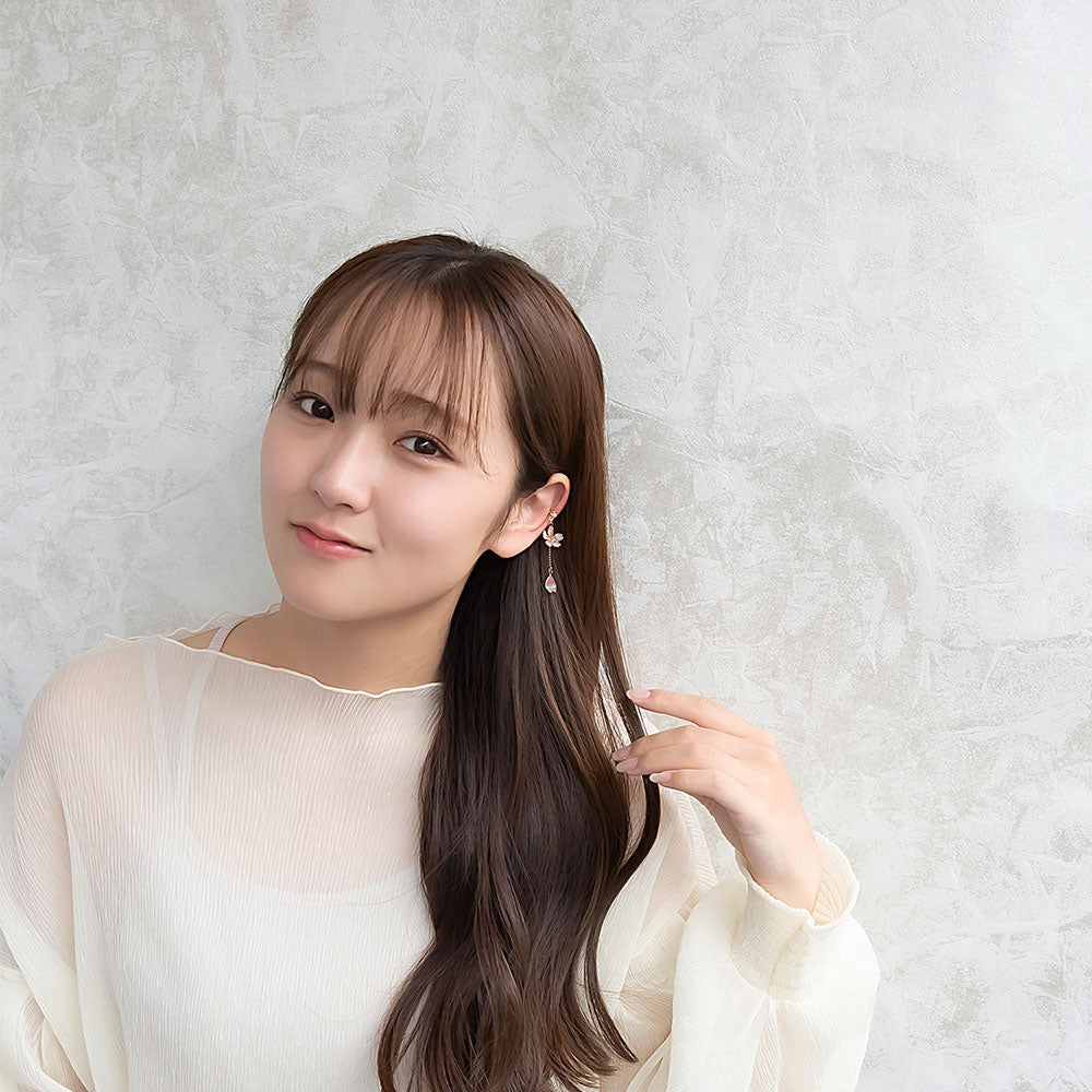 Sakura Linear Drop Ear Cuff