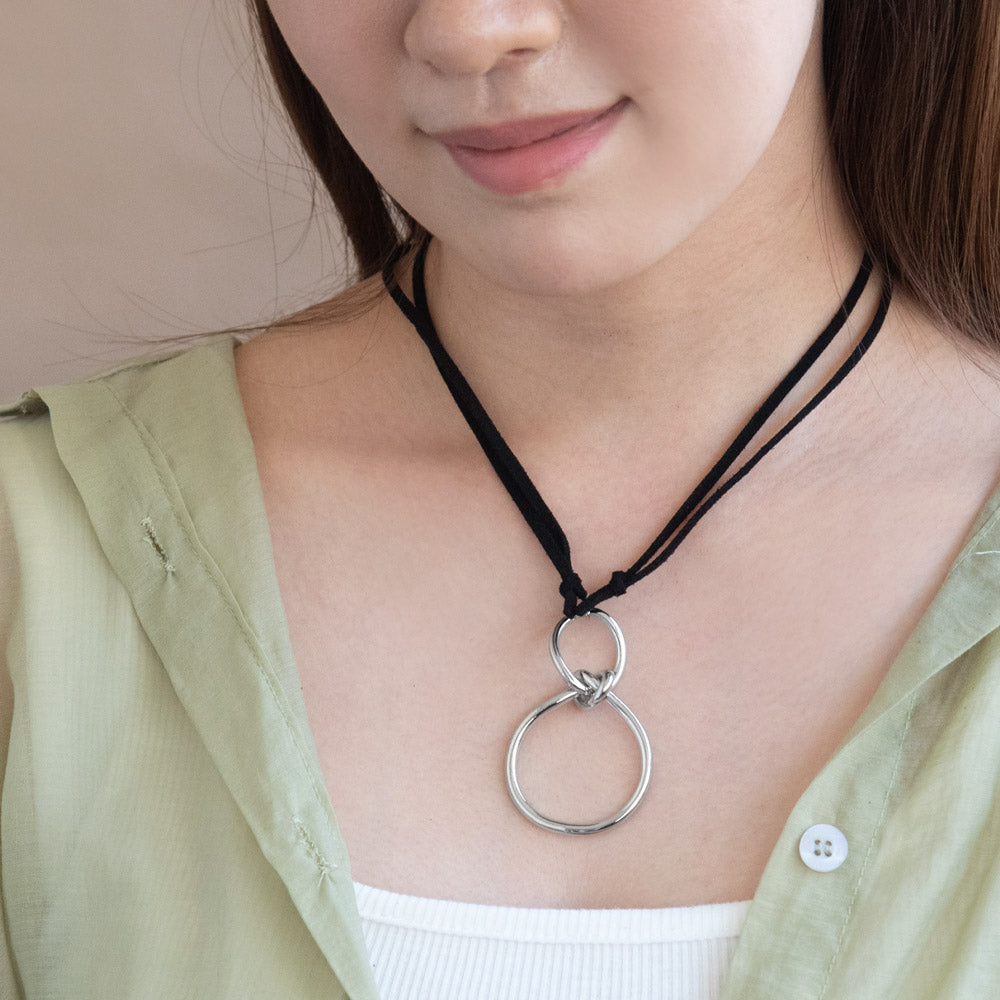 Knot Charm Long Cord Necklace