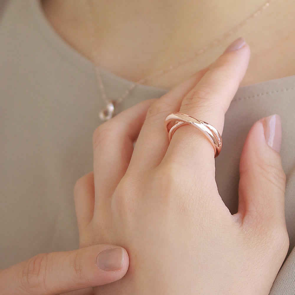 Rose Silver Cross Ring