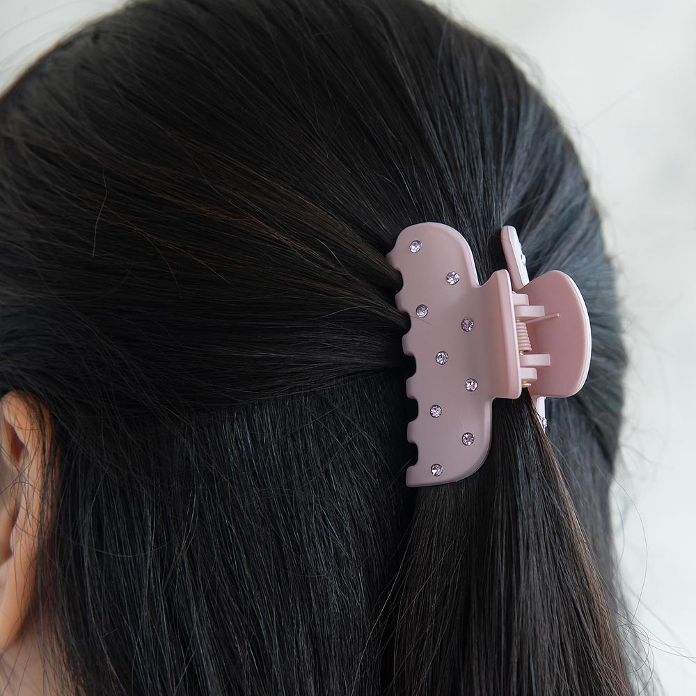 Encrusted Matte Hair Claw Clip