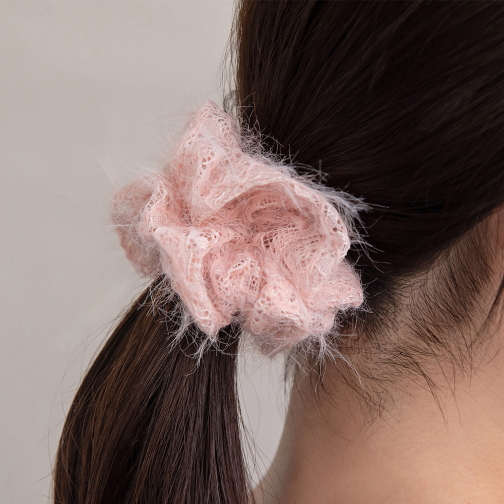 Fuzzy Lace Hair Scrunchie