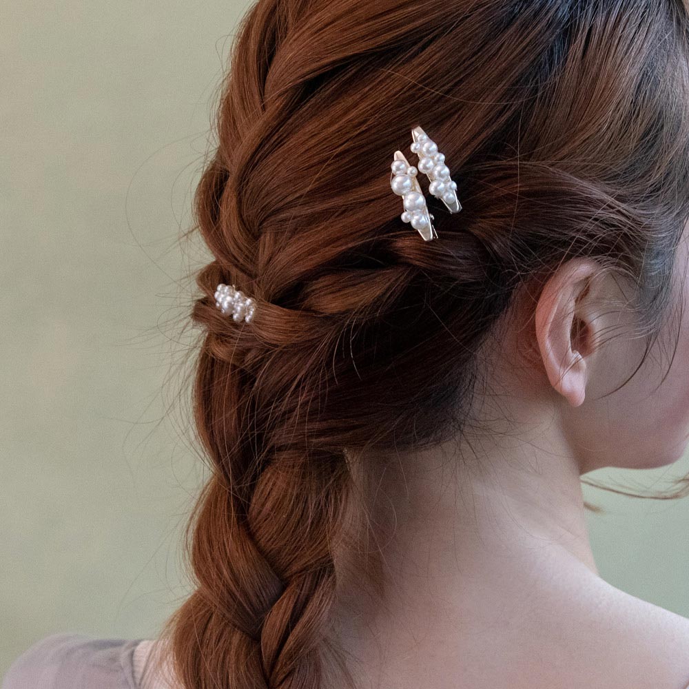 Mini Bubble Pearl Pinch Clip Set