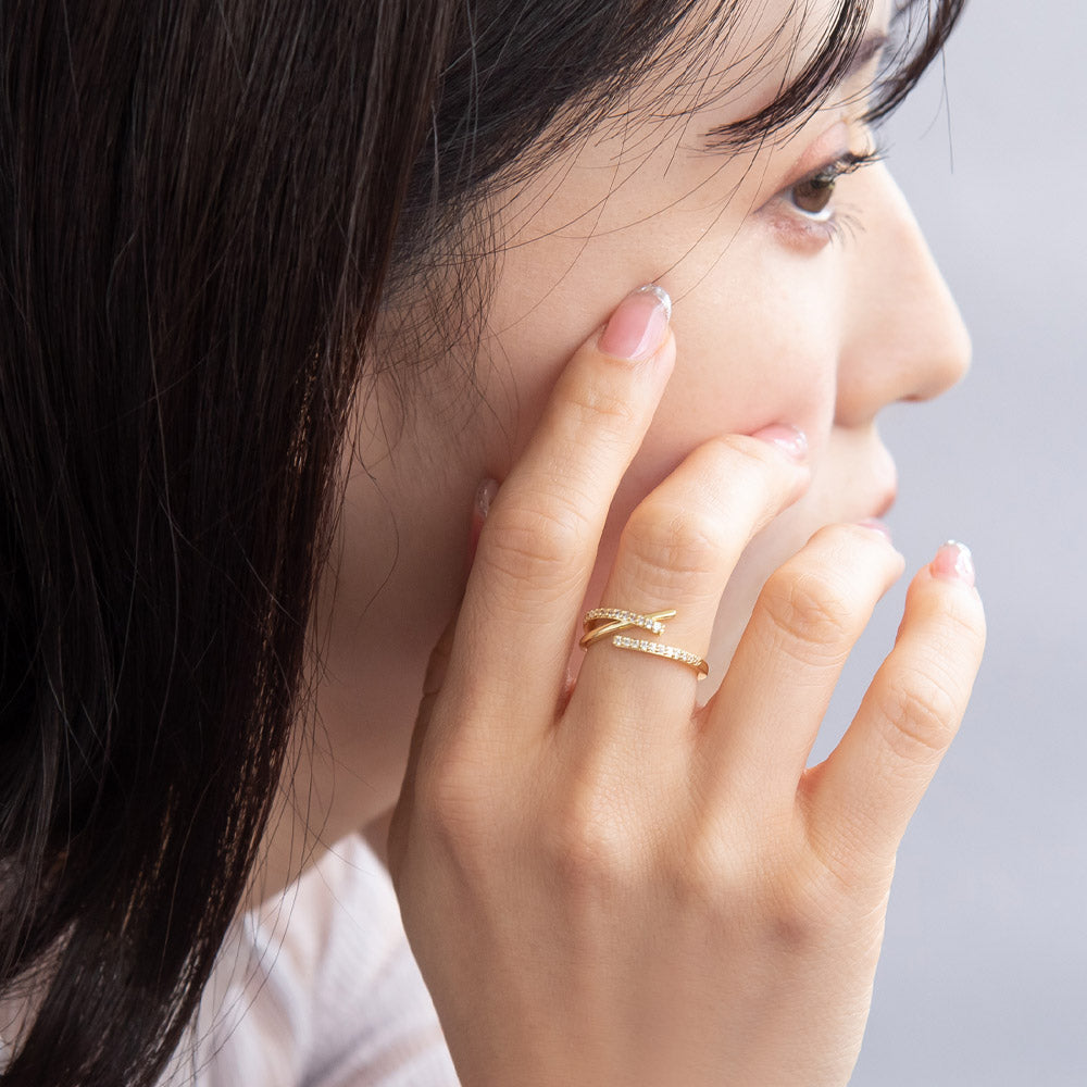 Gemline Cross Open Ring