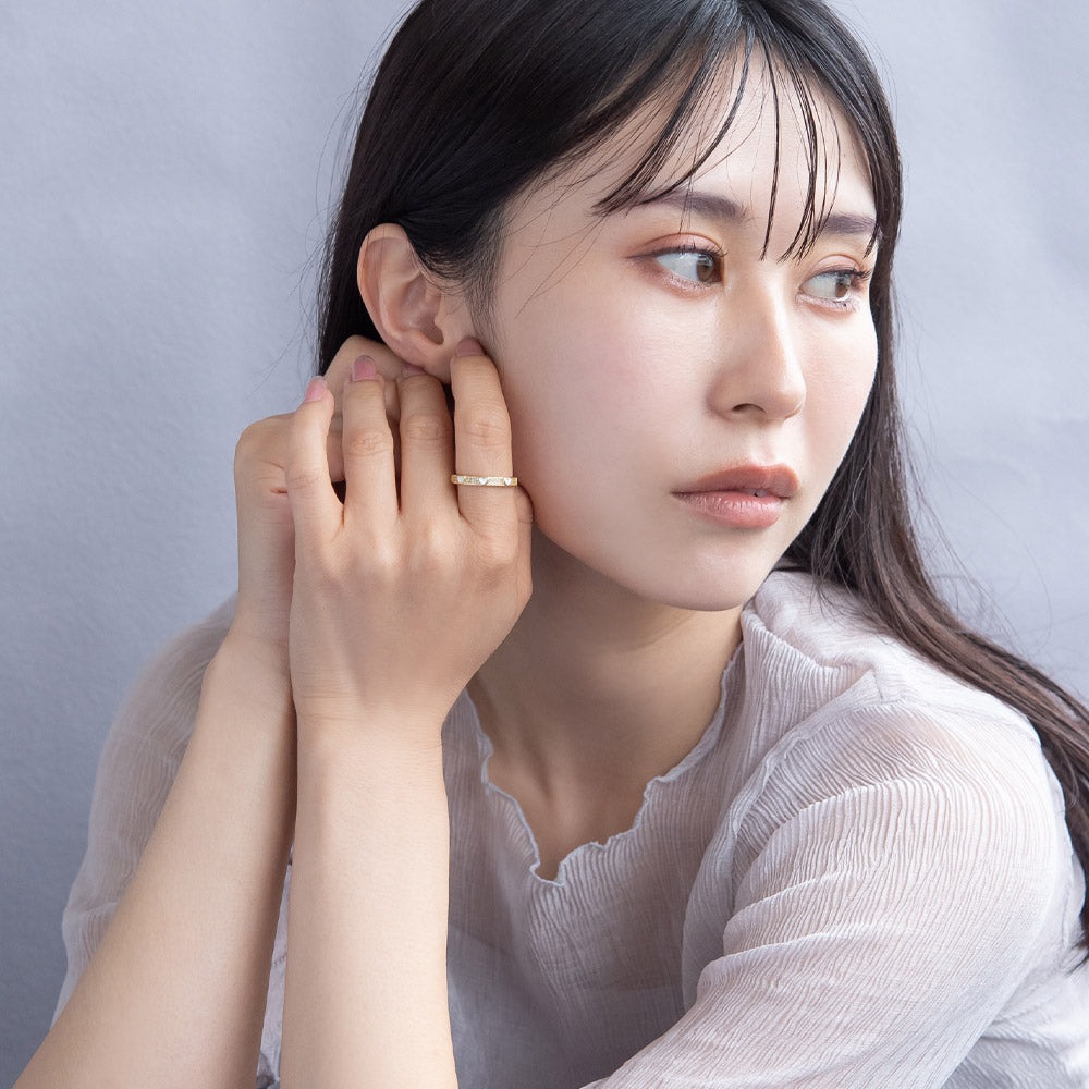 Triple Heart Pave Open Ring