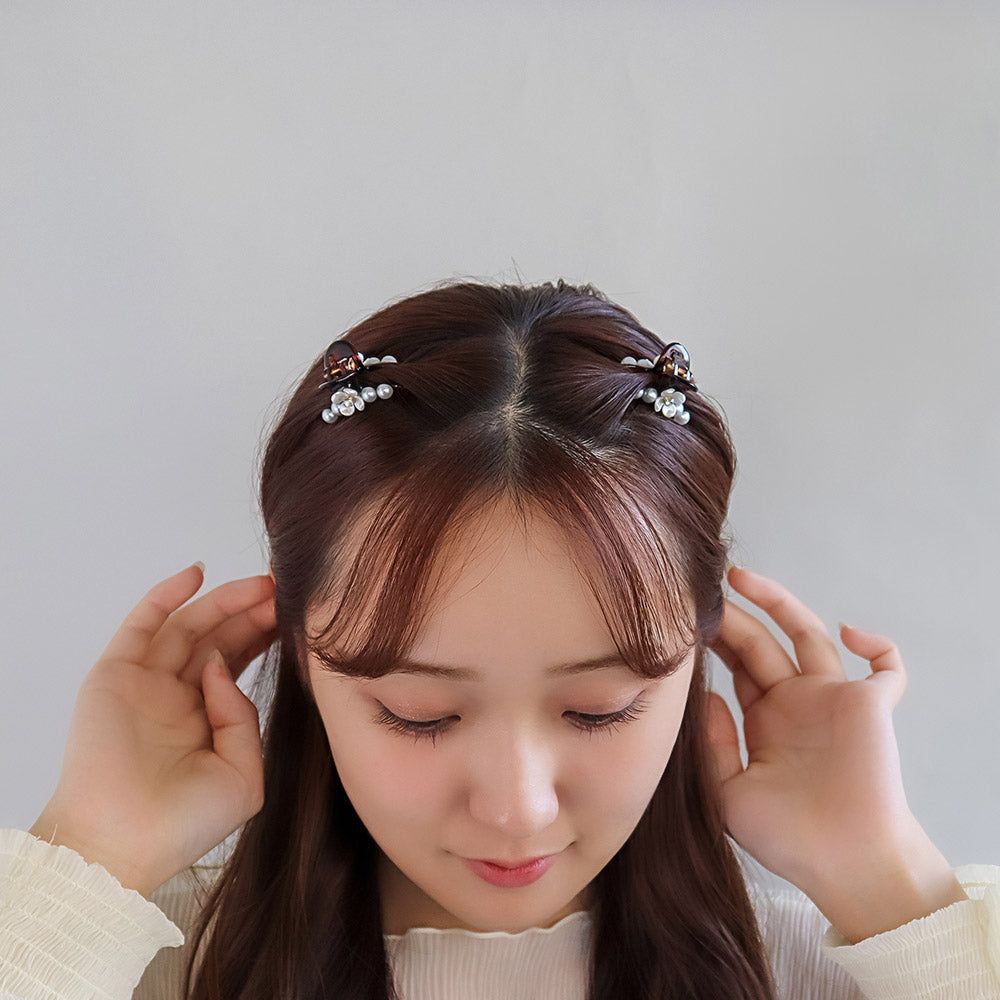 Pearl Ornate Mini Hair Claw Set