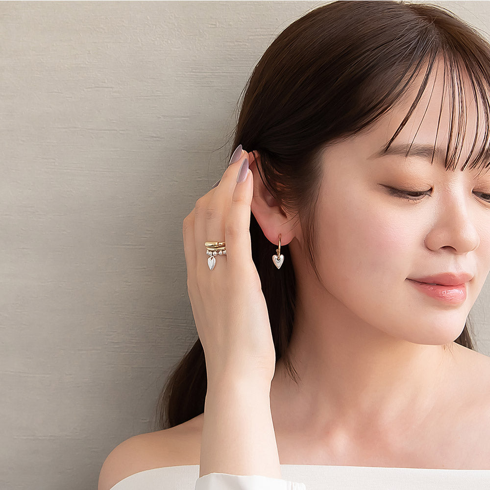 Puffed Heart Hoop Earrings