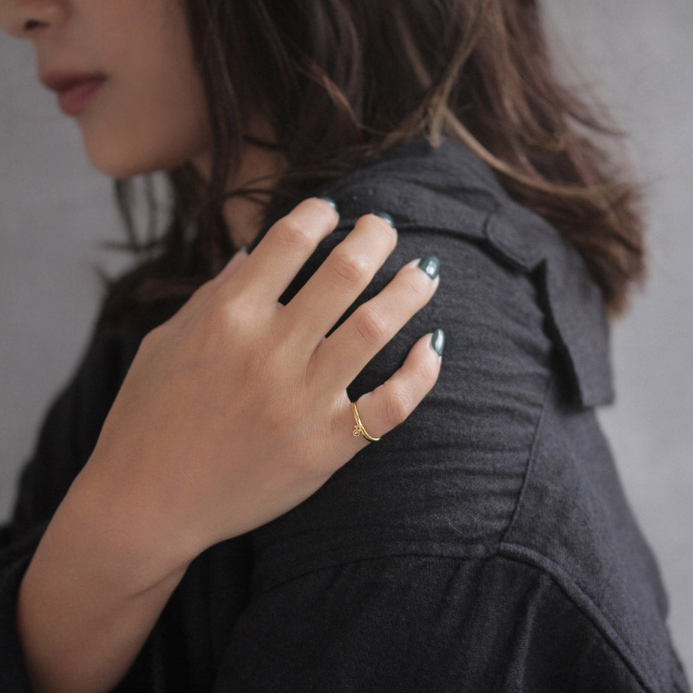 Gold Tone Curved Pinky Ring