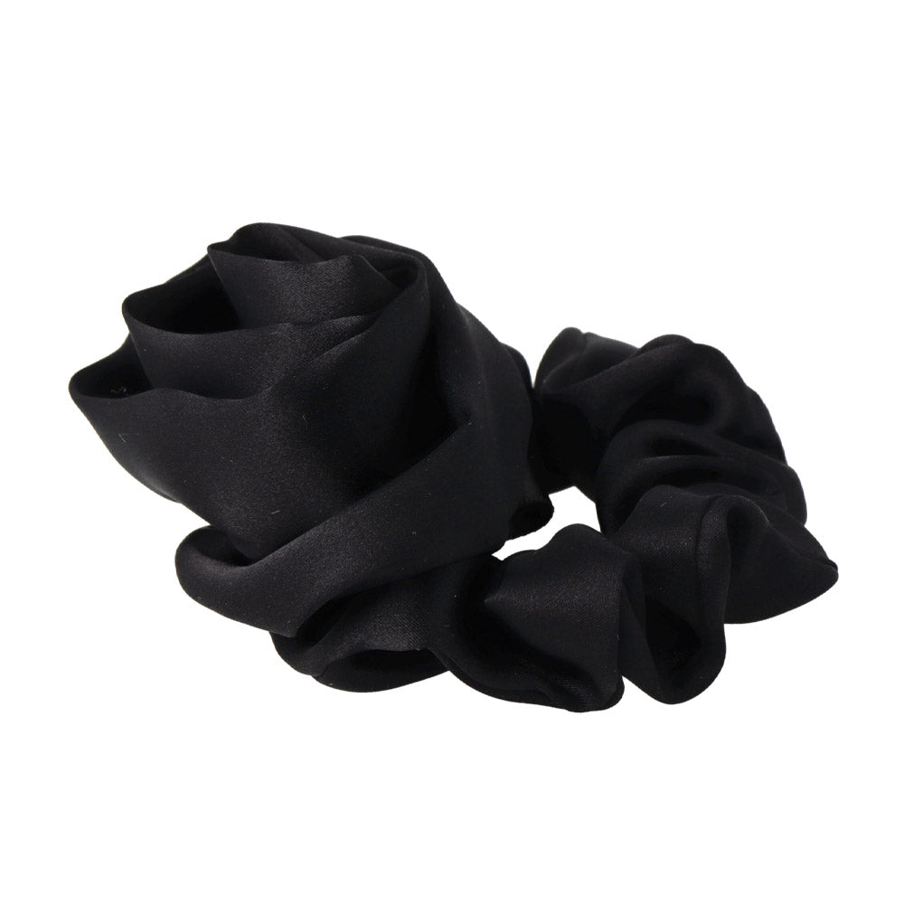 Black Ribbon Rose Scrunchie