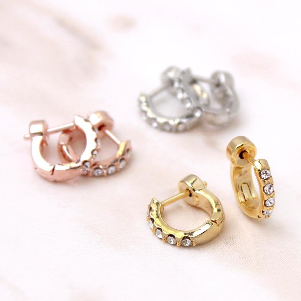 Smooth Touch Embellished Hoop Earrings