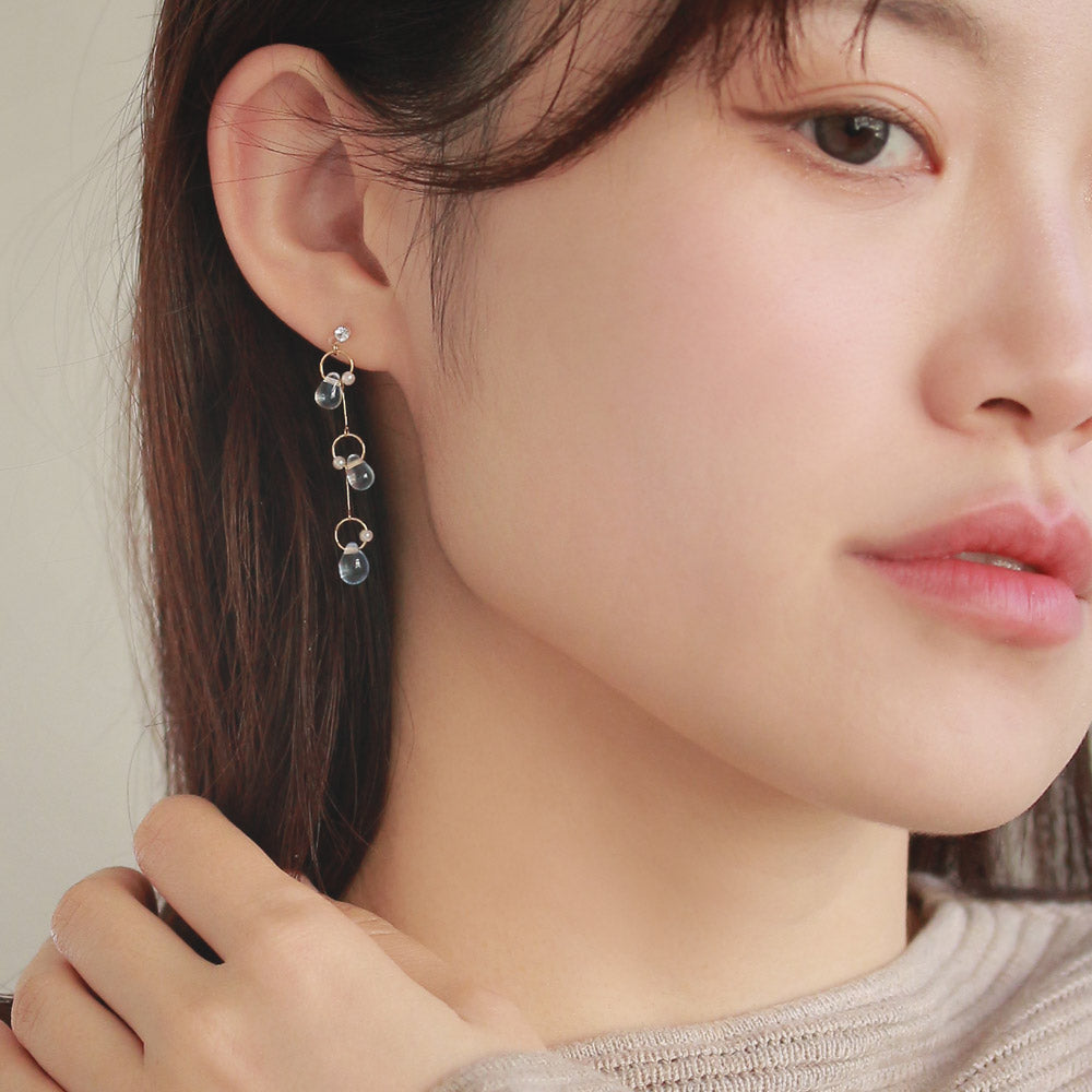 Bead Station Plastic Post Drop Earrings