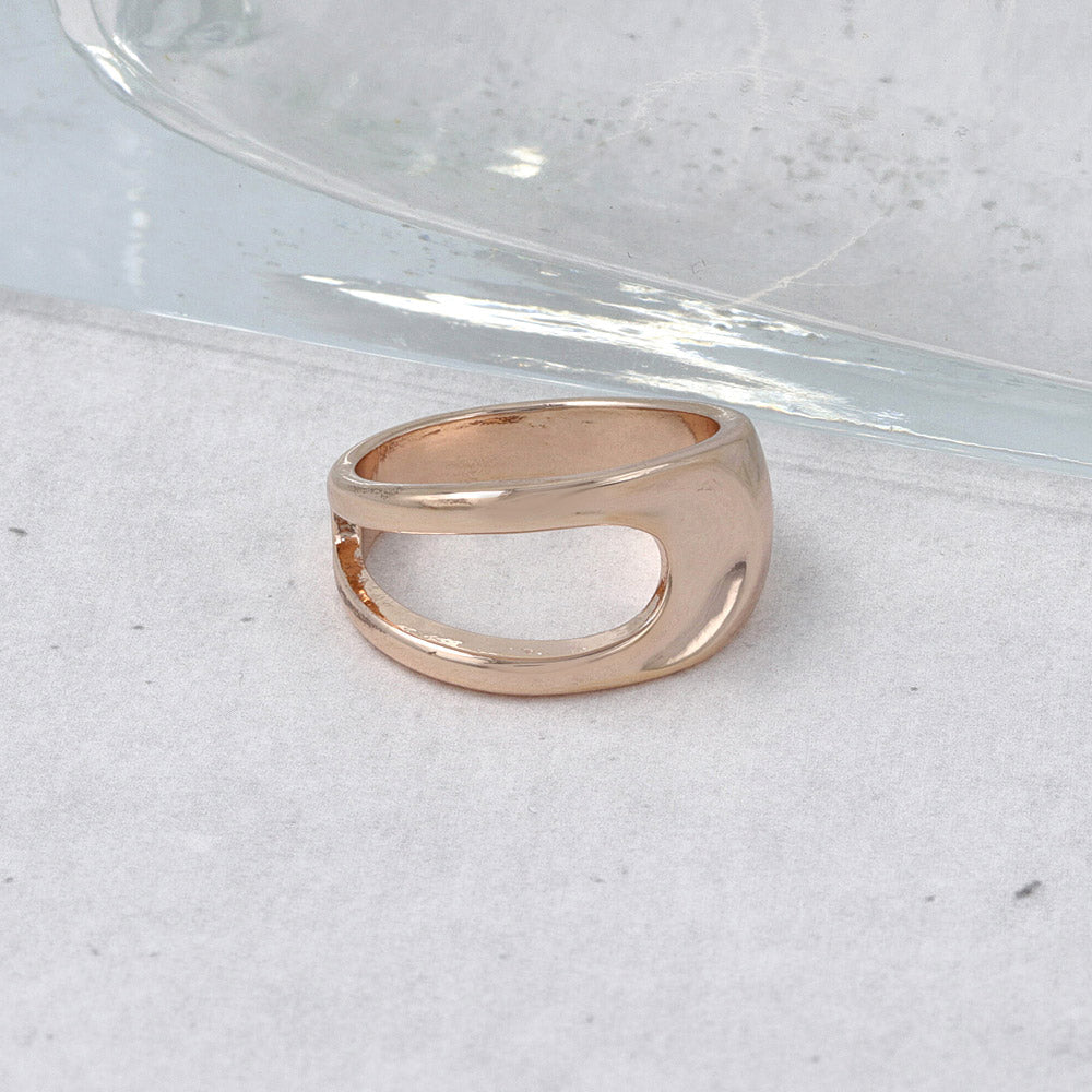 Rose Silver Cut Out Band Ring