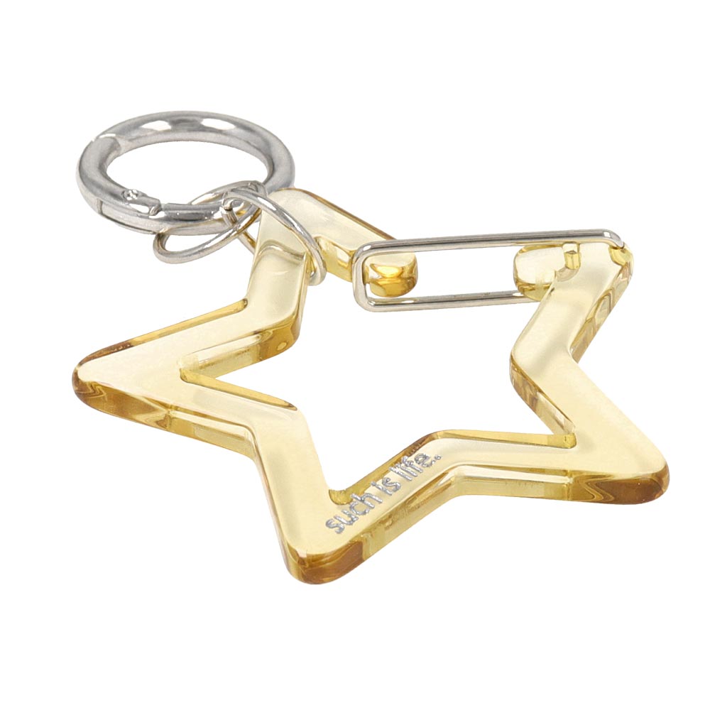 Engraved Hollow Star Key Ring